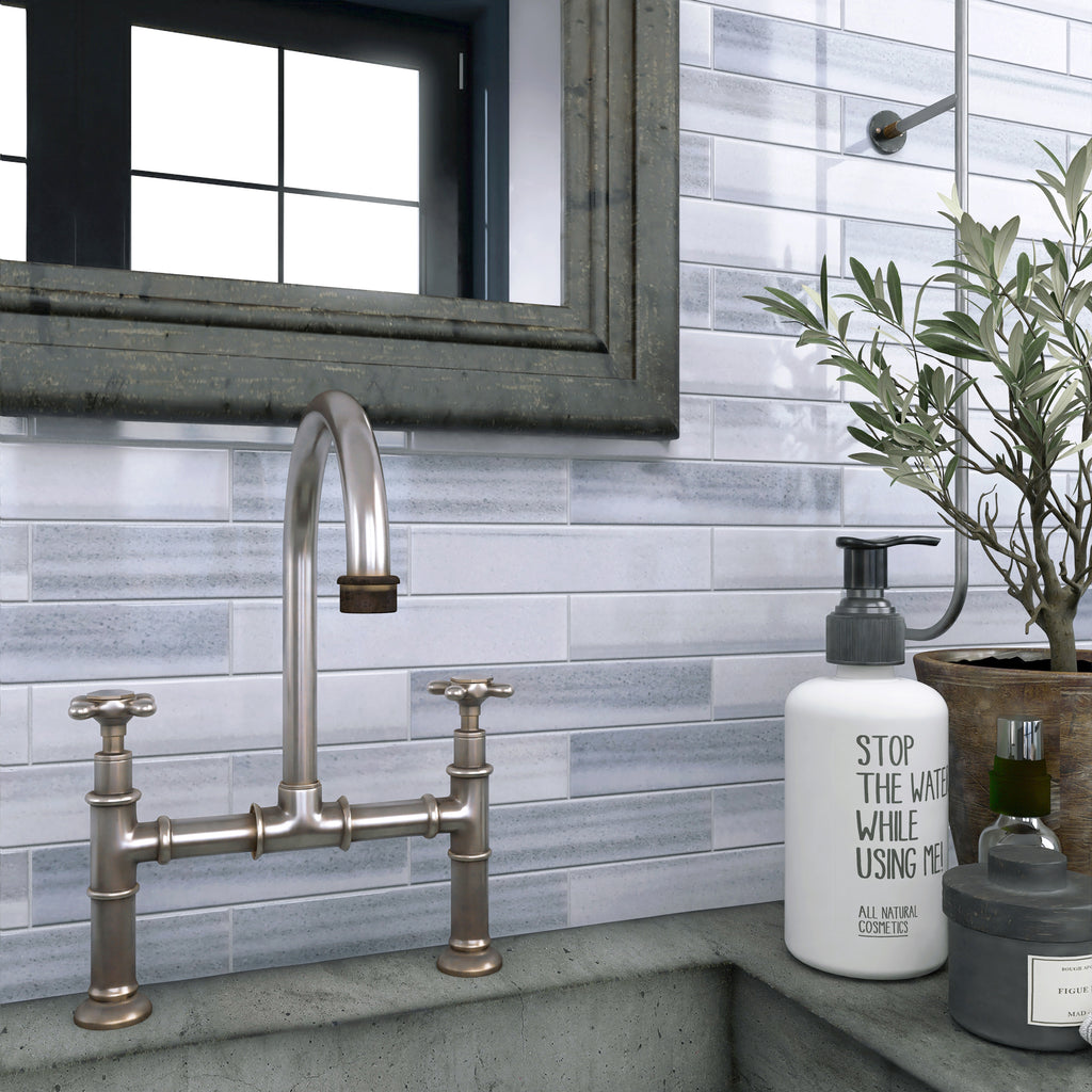 TNMSG-10 Marmara Gray polished marble 2x8 subway tile backsplash – Tile ...