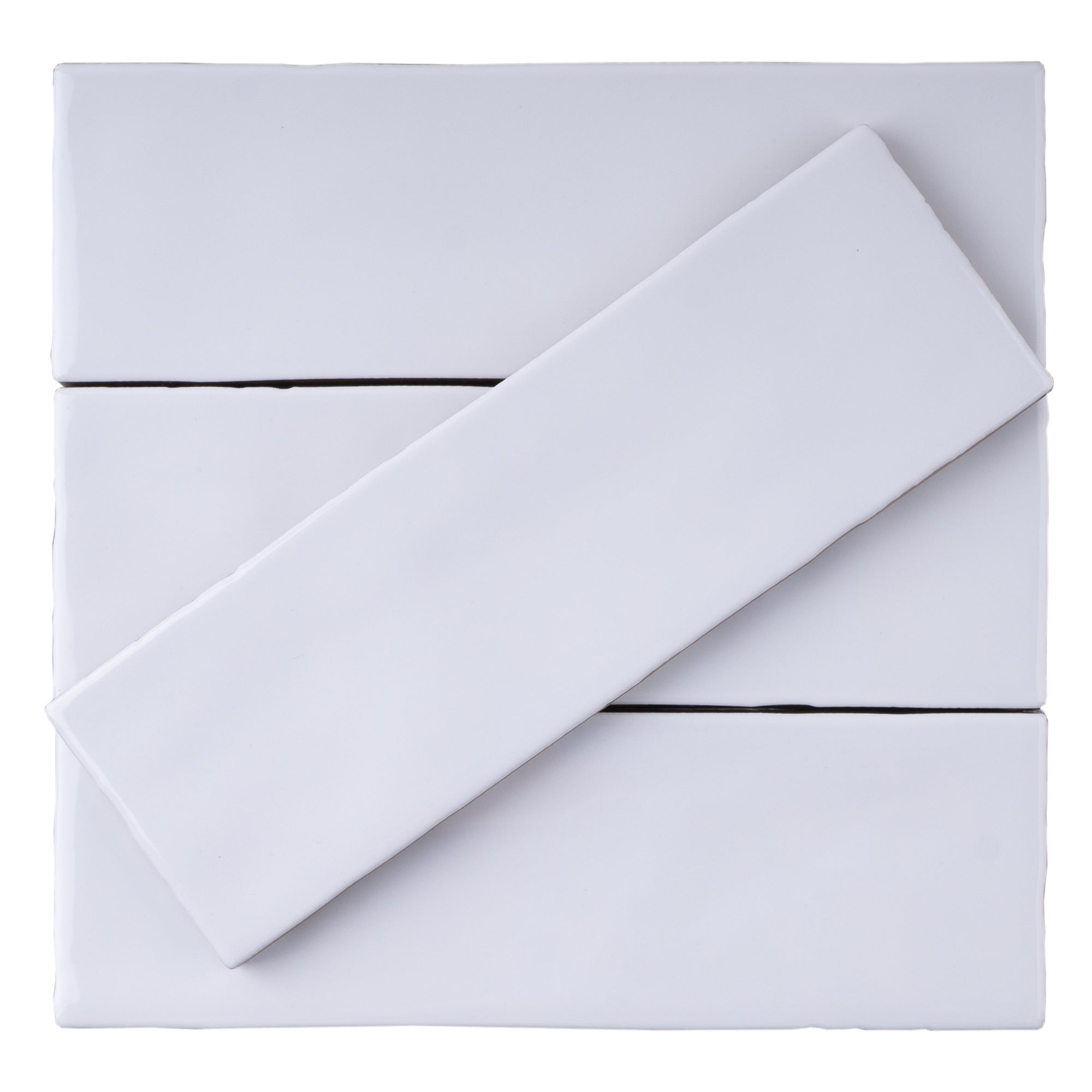 BO-WH-SW38- BORGO 2.6x7.9 White Polished Porcelain Subway Tile Wall an ...