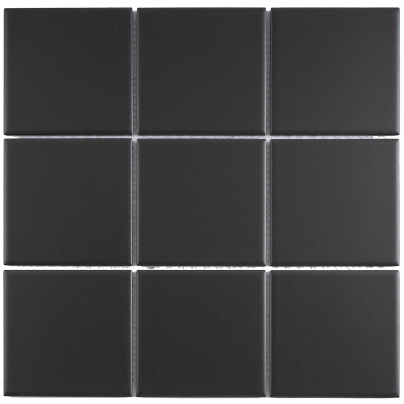 TPMG-13 4x4 Dark Grey Porcelain Tile - Square Grey Porcelain Mosaic ...