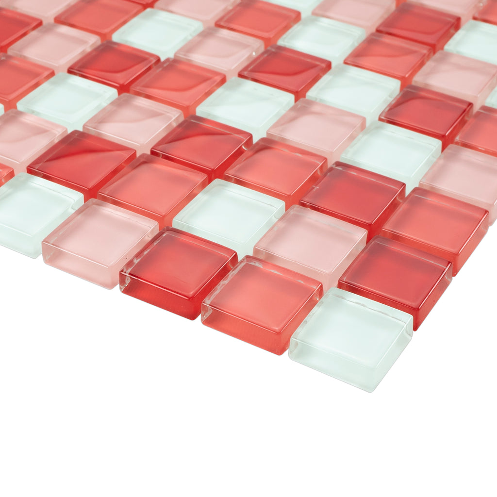 TGEMG-07 1x1 Square Red Glass Mosaic Tile Sheet – Tile Generation