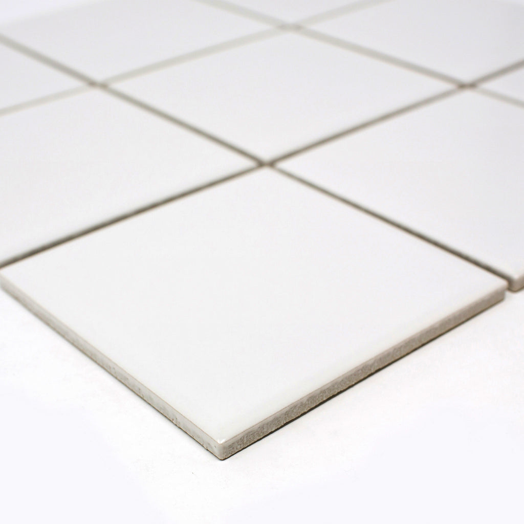 TPMG-09 4x4 White Porcelain - Square White Porcelain Mosaic Tile - Tile ...