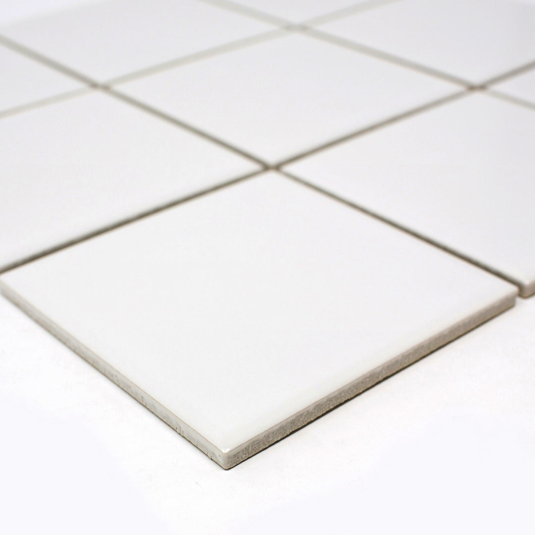 TPMG-09 4x4 White Porcelain - Square White Porcelain Mosaic Tile - Tile ...